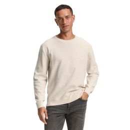 Strickpullover Tom Tailor, Herren, Gr. S, soft buttercream melange, Strick, Obermaterial: 100% Baumwolle, meliert, regular fit taillenbedeckt, Rundhals, B&uuml;ndchen, Pullover Strickpullover, mit B&uuml;ndchen