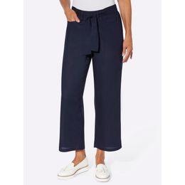 Culotte CLASSIC, Damen, Gr. 48, Normalgr&ouml;&szlig;en, blau (marine), 100% Viskose, unifarben, 7/8-L&auml;nge, Hosen Culotte