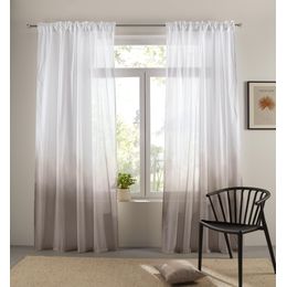 Gardine Bruno Banani "Nevalla" Gr. 1, beige, B:130cm H:145cm, Baumwolle, Baumwolle, Gardinen, Gardine, Schal mit Farbverlauf, moderner Hingucker, Vorhang, jedes Zimmer