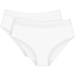 Midislip Triumph "Feel of Modal", Damen, Gr. XS, wei&szlig;, Single Jersey, Obermaterial: 87% Modal, 13% Elasthan, Unterhosen Midislip, sehr weich, elastischer Bund mit Spitze, leicht