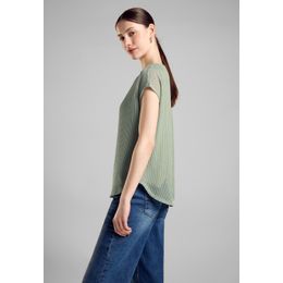 2-in-1-Shirt Street One, Damen, Gr. 40, gr&uuml;n (soft moss gr&uuml;n), Obermaterial: 95% Viskose, 5% Elasthan, Mesh, regular fit taillenbedeckt, Rundhals, Shirts 2-in-1-Shirt, mit Mesh Struktur Oberstoff