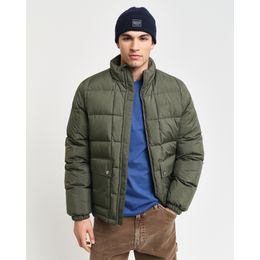 Steppjacke Gant "MID DOWN JACKET", Herren, Gr. XXL, gr&uuml;n (schwarz earthy gr&uuml;n), Web, Obermaterial: 100% Polyester, elastischer Bund, Jacken Steppjacke