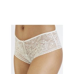 Panty Lascana "Luciana", Damen, Gr. 48/50, beige (creme), Spitze, Obermaterial: 88% Polyamid, 12% Elasthan, Unterhosen Panty, aus feiner, dezent transparenter Spitze in blumiger Optik