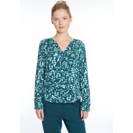 Druckbluse ZABAIONE "An44nabelle", Damen, Gr. S, n220 emerald, Web, Obermaterial: 100% Viskose, bedruckt, normal, V-Ausschnitt, mit Riegel 1-Knopf-Manschette krempelbar, Blusen Druckbluse