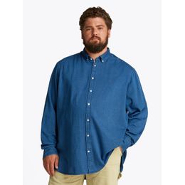 Tommy Hilfiger Big & Tall Jeanshemd "BT-CHAMBRAY SHIRT-B", Herren, Gr. 3XL, N-Gr, blau (light blau chambray), Denim/Jeans, Obermaterial: 100% Baumwolle, TOMMY HILFIGER BIG & TALL, unifarben, figurbetont, mit Kn&ouml;pfen,&Auml;rmel mit &Auml;rmelschlitz 1-Knopf-Manschette, Hemden Jeanshemd, in Gro&szlig;en Gr&ouml;&szlig;en, Mit Logostickerei
