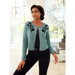 Cardigan, Damen, Gr. 44, gr&uuml;n (jade), 50% Viskose, 28% Polyester, 22% Polyamid, unifarben, Strickjacken Cardigan