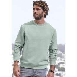 Sweatshirt John Devin, Herren, Gr. 3XL (64/66), gr&uuml;n (mint), Sweatware, Obermaterial: 52% Baumwolle, 47% Polyester, 1% Elasthan, unifarben, regular fit, Rundhals, angesetztes B&uuml;ndchen, Sweatshirts Sweatshirt, Langarm, Pullover mit Struktur, Rundhals, Baumwollmischung, Topseller