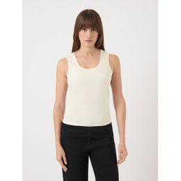 Tanktop Y.A.S "YASPALOMA TANK TOP NOOS", Damen, Gr. S, wei&szlig; (pristine), Jersey, Obermaterial: 67% Viskose, 30% Polyester, 3% Elasthan, unifarben, slim fit normal, Rundhals, Tops Tanktop, mit Satinpaspel