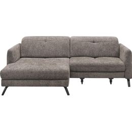 Ecksofa "SO 4400 V", braun (schlamm), B:259cm H:84cm T:167cm, 100% Polyester, SET ONE BY Musterring, Sofas, Ecksofa, wahlweise mit motorischer Bettfunktion & Kopfverstellung, Fu&szlig; schwarz