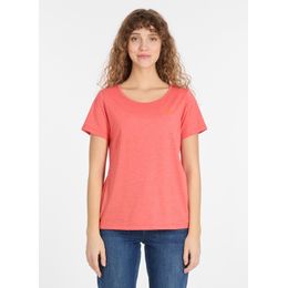 Kurzarmshirt Ragwear "MINTTA", Damen, Gr. S, rot, Jersey, Obermaterial: 50% Baumwolle, 50% Polyester, bedruckt, h&uuml;ftbedeckend, Rundhals, Shirts Kurzarmshirt