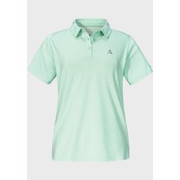 Sch&ouml;ffel Poloshirt SCH&Ouml;FFEL "Polo Shirt Ramseck L", Damen, Gr. 46, gr&uuml;n (6205, gr&uuml;n), Oberstoff: 77% Polyester, 18% Lyocell, 5% Elasthan, V-Ausschnitt, Shirts Poloshirt