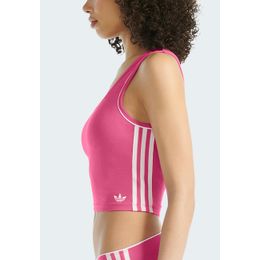 Crop-Top adidas originals "Comfort Flex Cotton", Damen, Gr. XL, 520, rot, Stoff, Obermaterial: 62% Baumwolle, 26% Lyocell, 12% Elasthan, bedruckt, unifarben, regular fit bauchfrei, tiefer Rundhals, Tops Crop-Top, atmungsaktiv, sportlich, Baumwollmix, Rundhals-Ausschnitt