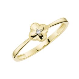 Goldring Luigi Merano "Ring mit Zirkonia, Gold 375" Gr. 52, gold, Fingerringe, Damen, 52, Gelbgold 375, Goldring