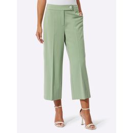 CR&Eacute;ATION L Stoffhose CREATION L, Damen, Gr. 22, Kurzgr&ouml;&szlig;en, gr&uuml;n (eucalyptus), 63% Polyester, 34% Viskose, 3% Elasthan, unifarben, 7/8-L&auml;nge, Hosen Stoffhose