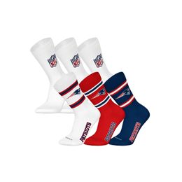 Kurzsocken NFL "Socken NFL 6Pack Crew Socks 6er Pack", Damen, Gr. 39-42, bunt (new england patriots 2, wei&szlig;), Obermaterial: 58% Baumwolle CO. 39% Polyester PES. 3% Elasthan EL., Socken Kurzsocken