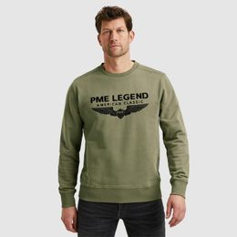 PME-Legend Sweatshirt PME LEGEND "Crewneck soft terry with logo", Herren, Gr. M, gr&uuml;n (loden gr&uuml;n), Sweatware, Obermaterial: 100% Baumwolle, bedruckt, regular fit normal, Rundhals, B&uuml;ndchen, Sweatshirts Sweatshirt, mit Logo Print