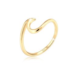 Silberring Elli "Ring Wellen Wave Maritim Meer 925 Silber" Gr. 54, gold, Fingerringe, Damen, 54, Silber 925 (Sterlingsilber), Silberring