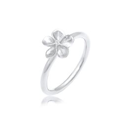 Silberring NENALINA "Ring Frangipani Bl&uuml;te Blume Zirkonia 925 Silber" Gr. 56, silber, Fingerringe, Damen, 56, Silber 925 (Sterlingsilber), Silberring