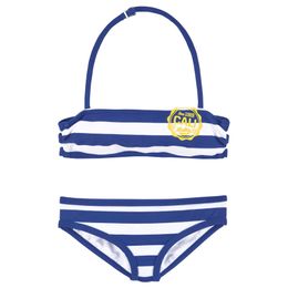 Bandeau-Bikini Bench., Kinder, Gr. 146/152, N-Gr, blau (blau, wei&szlig;), Polyamid, gestreift, Bikini-Sets Bandeau-Bikini, mit trendigen Streifen