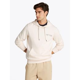 Kapuzensweatshirt Tommy Hilfiger "HILFIGER COLOR PHOTO PRT HOODIE", Herren, Gr. S, wei&szlig; (ivory petal), Sweatware, Obermaterial: 100% Baumwolle, regular fit, Rippb&uuml;ndchen, Sweatshirts Kapuzensweatshirt, mit gro&szlig;em Fotoprint auf dem R&uuml;cken