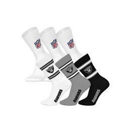 Kurzsocken NFL "Socken NFL 6Pack Crew Socks 6er Pack", Damen, Gr. 39-42, bunt (las vegas raiders, wei&szlig;), Obermaterial: 58% Baumwolle CO. 39% Polyester PES. 3% Elasthan EL., Socken Kurzsocken