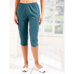Caprihose, Damen, Gr. 40, Normalgr&ouml;&szlig;en, gr&uuml;n (petrol, taupe), 100% Baumwolle, Doppelpack-Farbe grau-meliert:15% Viskose, 85% Baumwolle, unifarben, knielang, Hosen Caprihose
