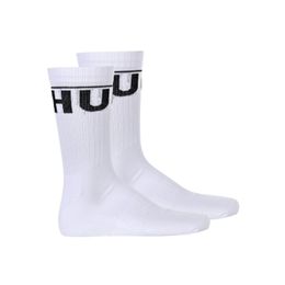Kurzsocken Hugo "Socken 2P QS RIB ICONIC CC 10257965 01 2er Pack", Herren, Gr. 39-42, wei&szlig;, Obermaterial: 76% Baumwolle CO. 21% Polyamid PA. 3% Elasthan EL., Socken Kurzsocken