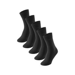 Socken Schiesser "Bluebird", Herren, Gr. 43-46, schwarz (000, schwarz), Obermaterial: 77% Baumwolle, 22% Polyamid, 1% Elasthan, Socken Socken, druckfreier Bund, Fersen und Zehen handgekettelt, Cotton-Mix
