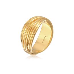 Silberring Elli Premium "Ring Wickelring Gerillt Modern 925 Silber" Gr. 52, gold, Fingerringe, Damen, 52, Silber 925 (Sterlingsilber), Silberring