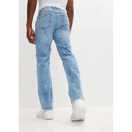 Regular-fit-Jeans bonprix "Regular Fit Stretch-Jeans m. Komfortschnitt, Straight", Herren, Gr. 54, N-Gr, blau (mittelblau denim), Obermaterial: 98% Baumwolle, 2% Elasthan, regular fit, Jeans Regular-fit-Jeans, mit Stretch-Material, Komfortschnitt, im Vintagelook