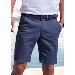 Chinoshorts John Devin "regular-fit", Herren, Gr. 38, N-Gr, blau, Web, Obermaterial: 98% Baumwolle, 2% Elasthan, unifarben, regular fit kurz, Hosen Chinoshorts, Shorts aus elastischer Baumwoll-Qualit&auml;t, Topseller