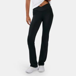 Trainingstights Reebok "CORE HIGH RISE BOOTCUT PANT", Damen, Gr. L, N-Gr, schwarz, Obermaterial: 91% Polyester, 9% Elasthan, Hosen Trainingstights