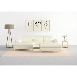 Sit & More Ecksofa SIT & MORE "Cabrio L-Form, B: 295 cm, mit Sitztiefen-, Arm- & Kopfteilverstellung", wei&szlig; (altwei&szlig;), B:295cm H:87cm T:180cm, Sofas, Ecksofa, 2 Nierenkissen, Federkern, optional Bettfunktion und Stauraum
