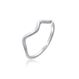 Silberring Elli "Ring Wellen Minimal Geo Trend 925 Silber" Gr. 52, silber, Fingerringe, Damen, 52, Silber 925 (Sterlingsilber), Silberring