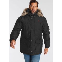 MAN'S WORLD Parka MAN'S WORLD, Herren, Gr. XXL (60/62), schwarz, Obermaterial: 100% Polyester. Besatz: 80% Polyacryl, 20% Polyester. B&uuml;ndchen: 100% Polyester. Futter: 100% Polyester. Wattierung: 100% Polyester, normal, Strickb&uuml;ndchen mit Klettverschluss, Jacken Parka, f&uuml;r die kalte Jahreszeit, strapazierf&auml;hig und schnelltrocknend