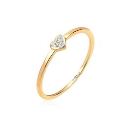 Verlobungsring Elli DIAMONDS "Ring Herz Symbol Diamant 0.04 ct. 925 Silber" Gr. 58, gold, Fingerringe, Damen, 58, Silber 925 (Sterlingsilber), Verlobungsring