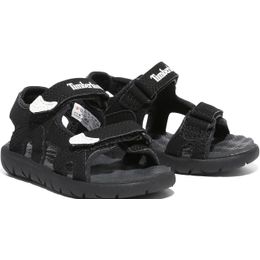 Sandale Timberland "PERKINS ROW BACKSTRAP SANDAL", M&auml;dchen, Gr. 28, schwarz, Synthetik, Schuhe Sandale, mit Klettverschlu&szlig;