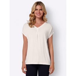 V-Shirt Classic Basics "Shirt", Damen, Gr. 40, wei&szlig;, 95% Viskose, 5% Elasthan, unifarben, V-Ausschnitt, Shirts V-Shirt