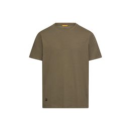 T-Shirt Camel Active, Herren, Gr. 3XL, deep olive, Jersey, Obermaterial: 71% Baumwolle, 25% Polyester, 4% Elasthan, unifarben, normal h&uuml;ftbedeckend, Rundhals, Shirts T-Shirt, mit Logo-Stickerei