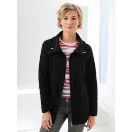 Fleecejacke Classic Basics, Damen, Gr. 48, schwarz, 100% Polyester, unifarben, figurumspielend, Jacken Fleecejacke