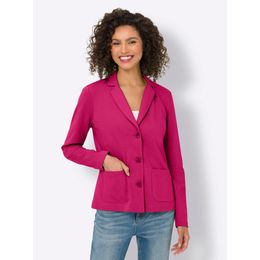 Jerseyblazer Heine "Jersey-Blazer", Damen, Gr. 44, pink, 100% Baumwolle, Blazer Jerseyblazer