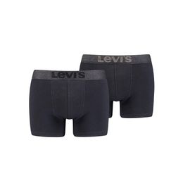 Levi's Boxershorts LEVI'S "LEVIS MEN MEL WB BOXER BRIEF ORG CO 2P", Herren, Gr. S, schwarz, Obermaterial: 95% Baumwolle, 5% Elasthan, unifarben, k&ouml;rpernah, Unterhosen Boxershorts, mit breitem Logobund