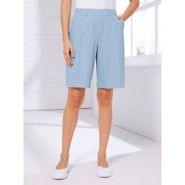 Bermudas, Damen, Gr. 44, Normalgr&ouml;&szlig;en, eisblau, 100% Baumwolle, unifarben, Hosen Bermudas