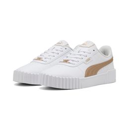 Sneaker Puma "CARINA 3.0 DAYINIGHT", Damen, Gr. 40, wei&szlig; (Puma wei&szlig;, Puma gold), Synthetik, Schuhe Sneaker