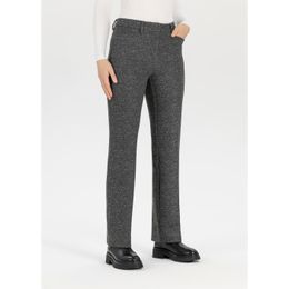 Stoffhose Stehmann, Damen, Gr. 46, N-Gr, schwarz (schwarz, 900), Obermaterial: 82% Polyester, 14% Baumwolle, 4% Elasthan, meliert, regular fit kn&ouml;chellang, Hosen Stoffhose, Sommerhose mit Taschen