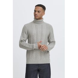 Stehkragenpullover Blend "BHBASIM Roll", Herren, Gr. L, grau (stone mix), Strick, Obermaterial: 50% Baumwolle, 47% Polyacryl, 3% Nylon, unifarben, regular fit normal, Rippb&uuml;ndchen, Pullover Stehkragenpullover