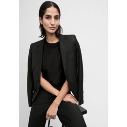 Blusenblazer Cinque "CIBOOMI", Damen, Gr. 38, schwarz, Web, Obermaterial: 53% Polyamid, 43% Schurwolle, 4% Elasthan, unifarben, schmal normal, V-Ausschnitt, eingesetzt,&Auml;rmel mit &Auml;rmelschlitz gerader Abschluss mit Kn&ouml;pfen, Blazer Blusenblazer, Mit Markenlabelpl&auml;ttchen