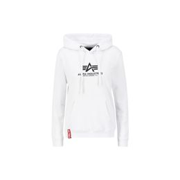 Hoodie Alpha Industries "New Basic Hoodie BL W", Damen, Gr. S, wei&szlig;, Obermaterial: 80% Baumwolle, 20% Polyester, regular fit, Sweatshirts Hoodie