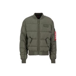 Bomberjacke Alpha Industries "MA-1 Puffer Bomber", Damen, Gr. M, gr&uuml;n (schwarz olive), Obermaterial: 100% Polyester; Futter: 100% Polyester; F&uuml;llung: 100% Polyester, Jacken Bomberjacke