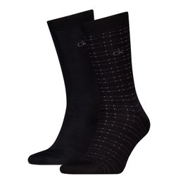 Socken Calvin Klein "CK MEN SOCK 2P GRID", Herren, Gr. - (40/46), schwarz, Obermaterial: 66% Baumwolle, 32% Polyamid, 2% Elasthan, Socken Socken
